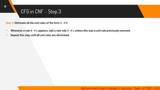 TOC 7 | CFG in Chomsky Normal Form | PDF