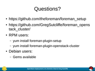 Deploying RDO OpenStack with a pair of plugins | PDF