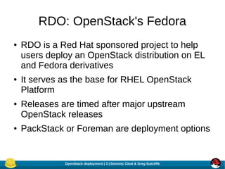 Deploying RDO OpenStack with a pair of plugins | PDF