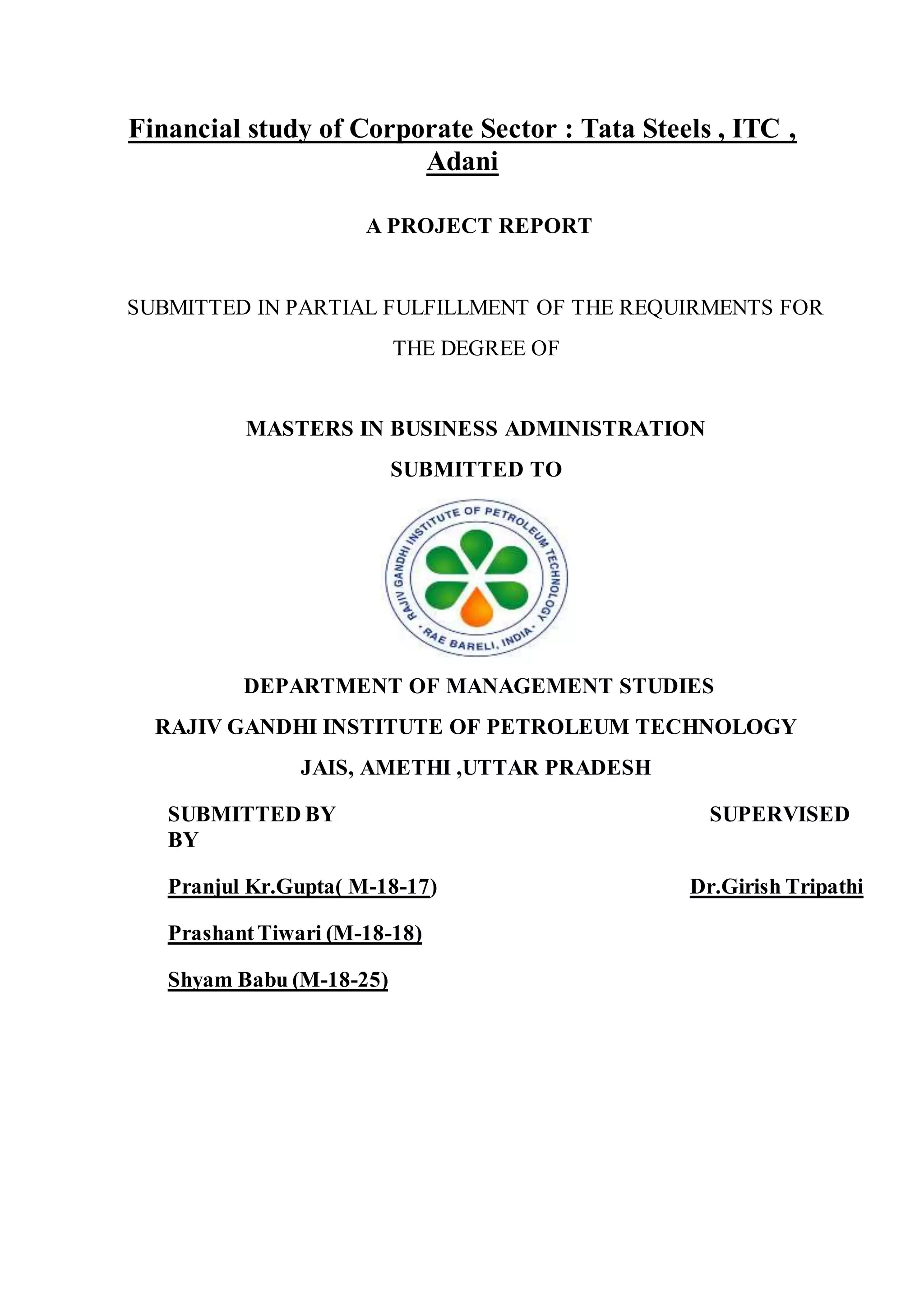 Corporate Finance Project Report | DOCX