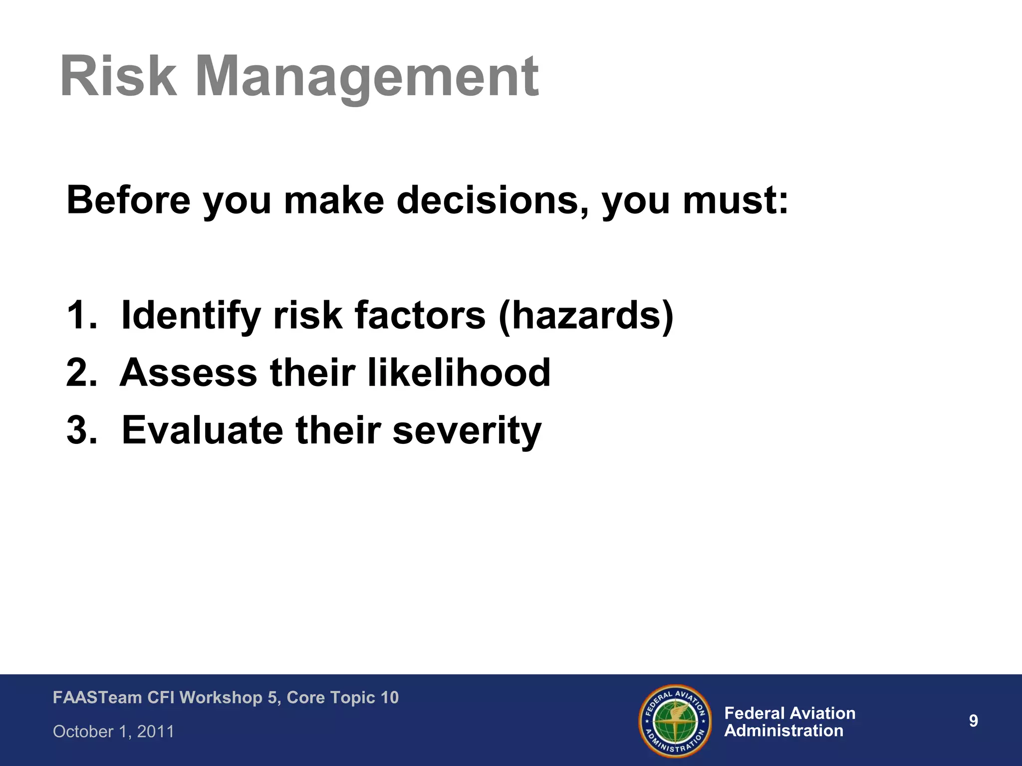 CFI Workshop - Module 5 Risk Management | PPT