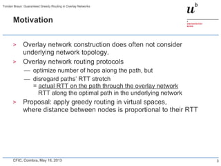 Guaranteed Greedy Routing in Overlay Networks | PPTX | Computer Networking | Computing