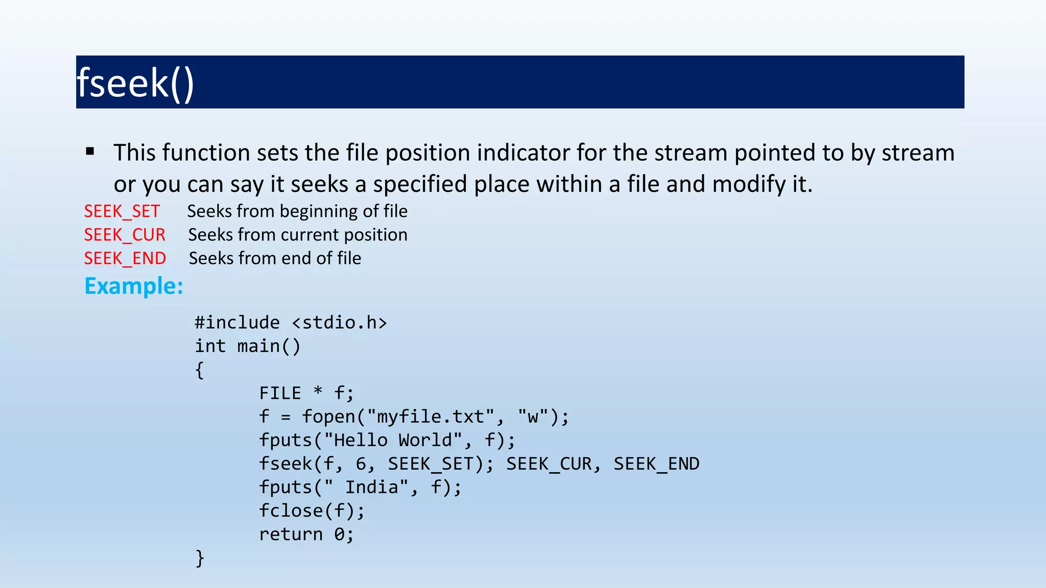 File in C language | PPTX
