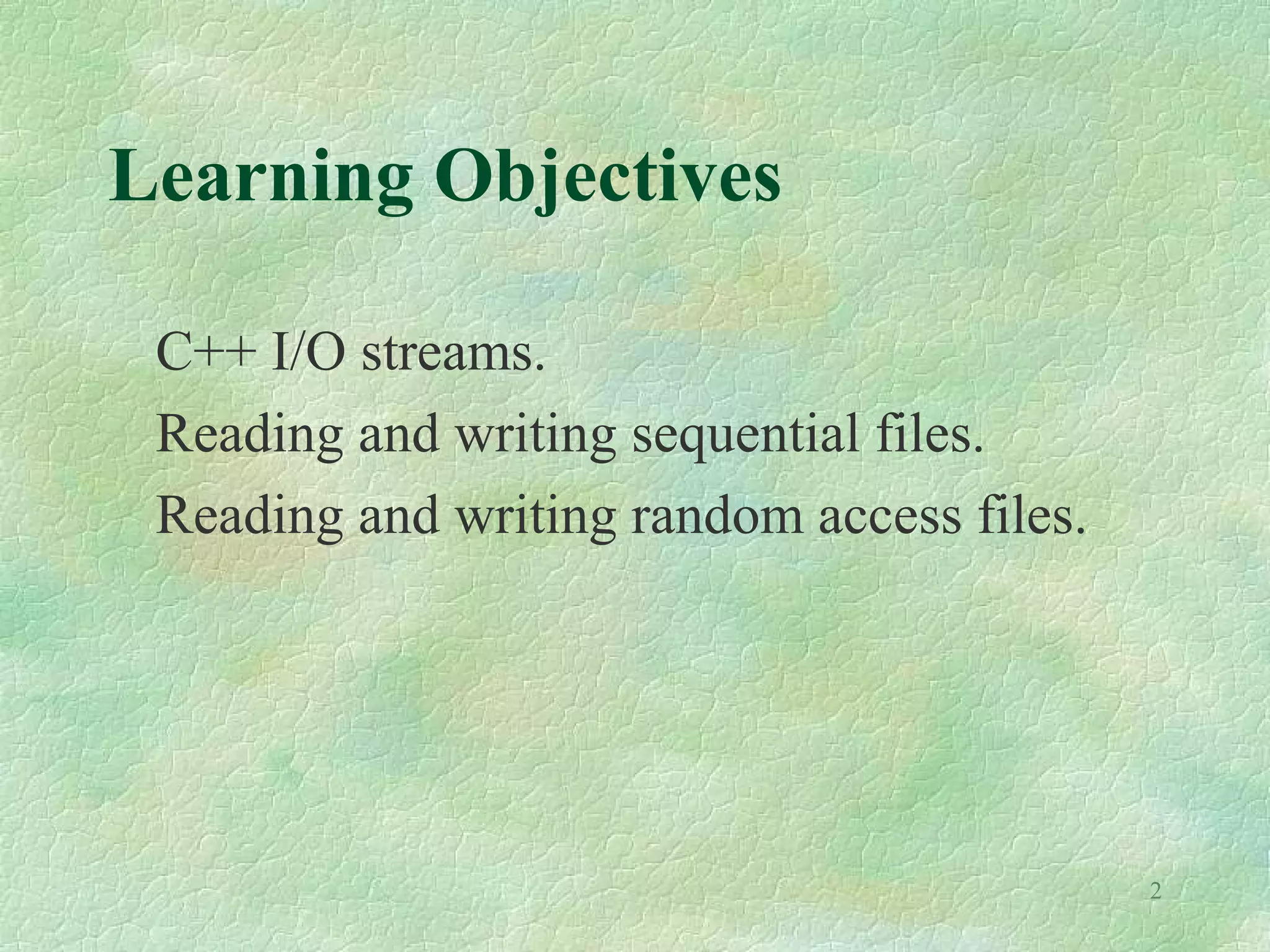 C++ files and streams | PPT
