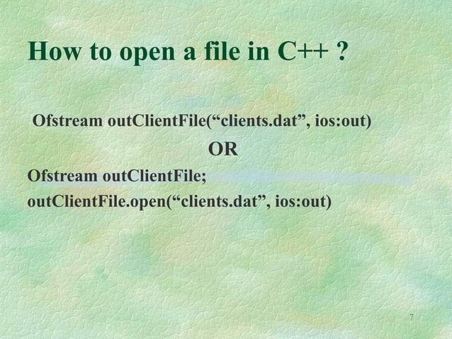 C++ files and streams | PPT
