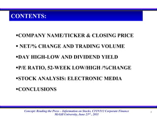 Reading stocks | PPTX