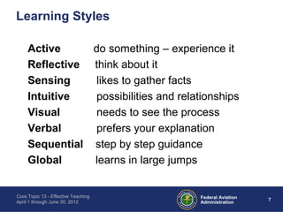 CFI Workshop - Module 7 Effective Teaching | PPT