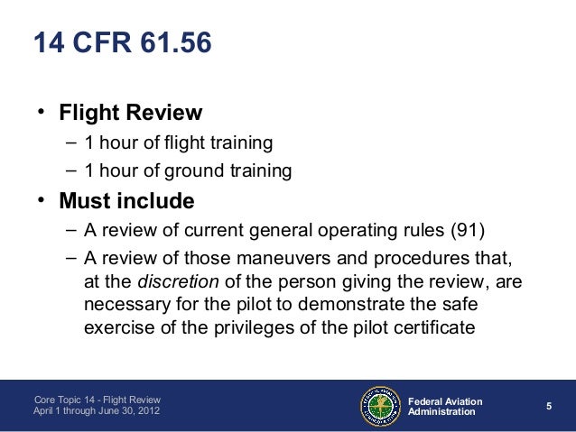 CFI Workshop - Module 14 The Flight Review