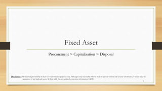 Fixed Asset Process | PPTX | Stocks and Bonds | Personal Investing