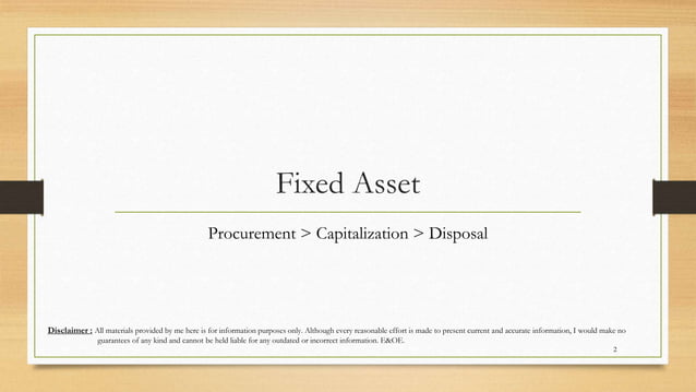 Fixed Asset Process | PPTX | Stocks and Bonds | Personal Investing