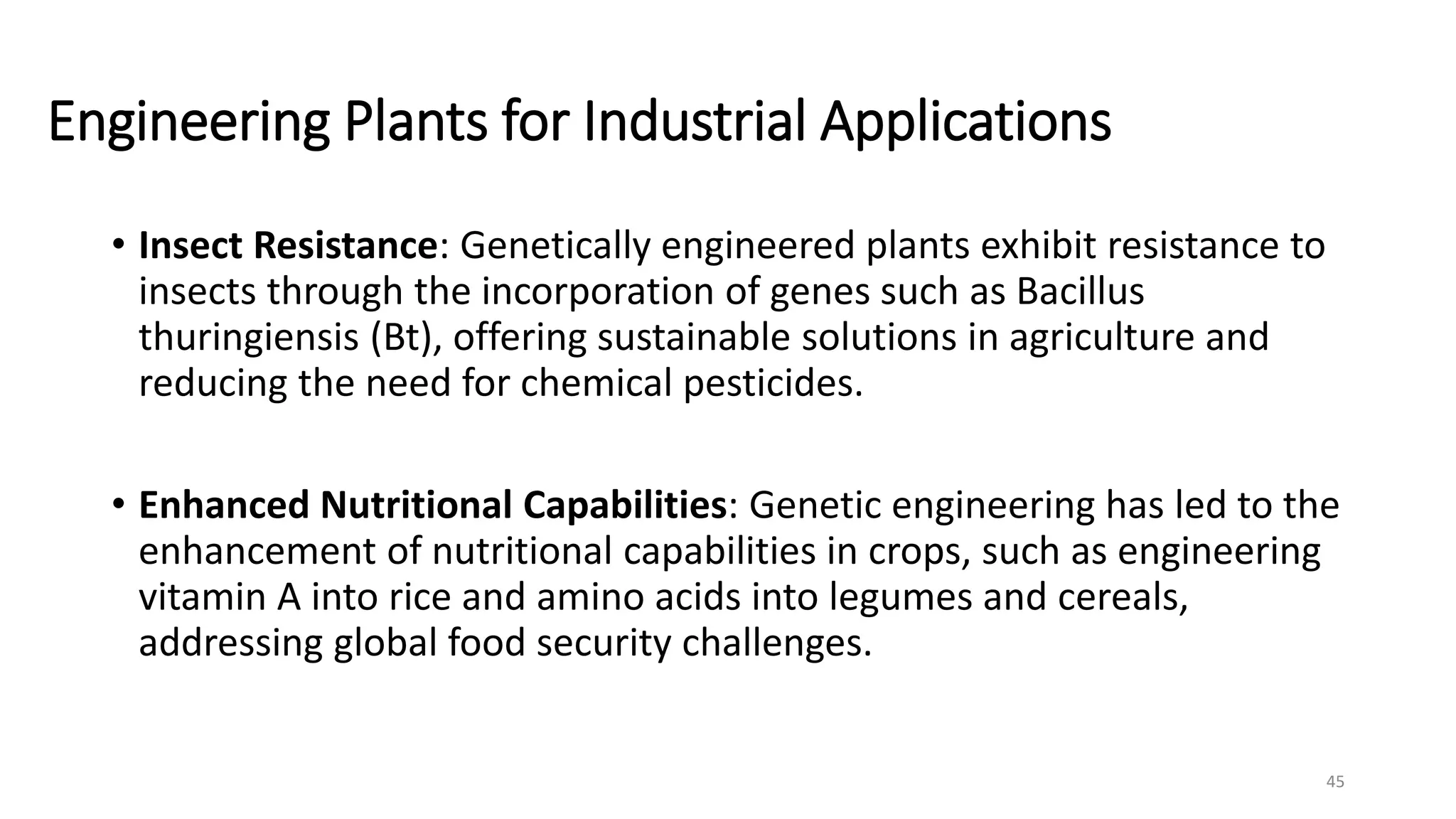 Applications of Genetic Engineering in Industry | PPTX