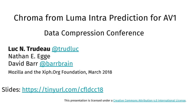 Chroma from Luma Intra Prediction for AV1 | PPT