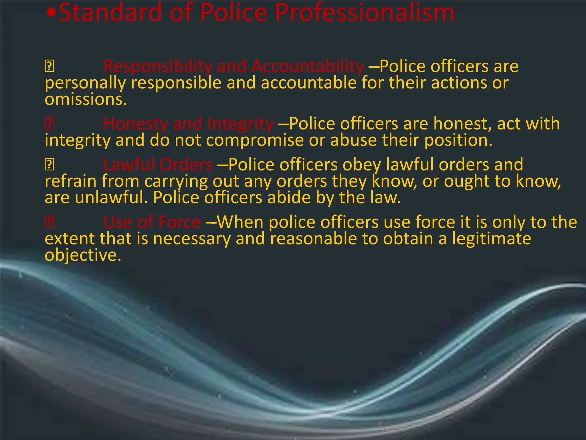 CFLM Group 1 PPTC. Standard of police proffessionalism | PPTX