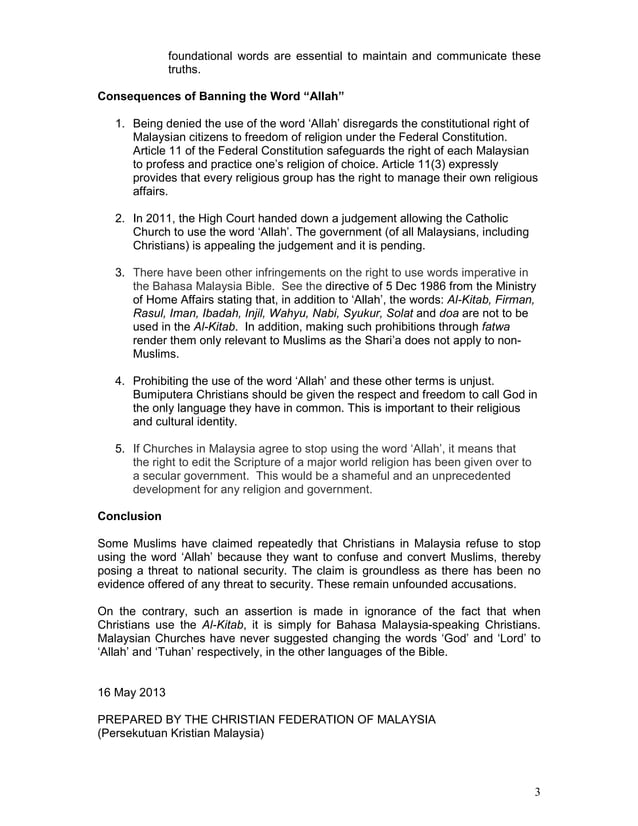 WHEN, WHY AND HOW CHRISTIANS USE THE WORD ‘ALLAH’ (CFM 2013) | PDF