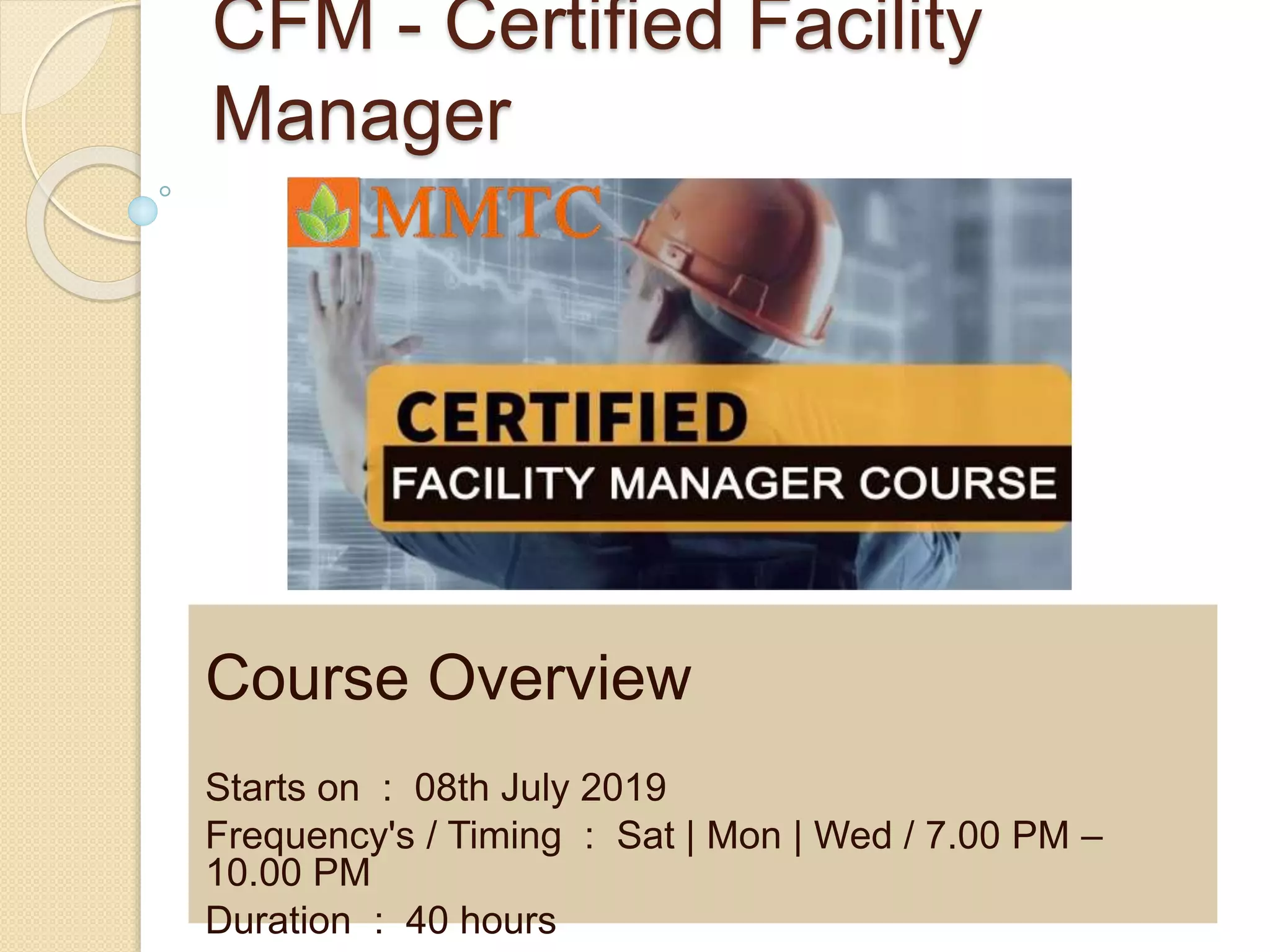 Cfm certified facility manager | PPTX