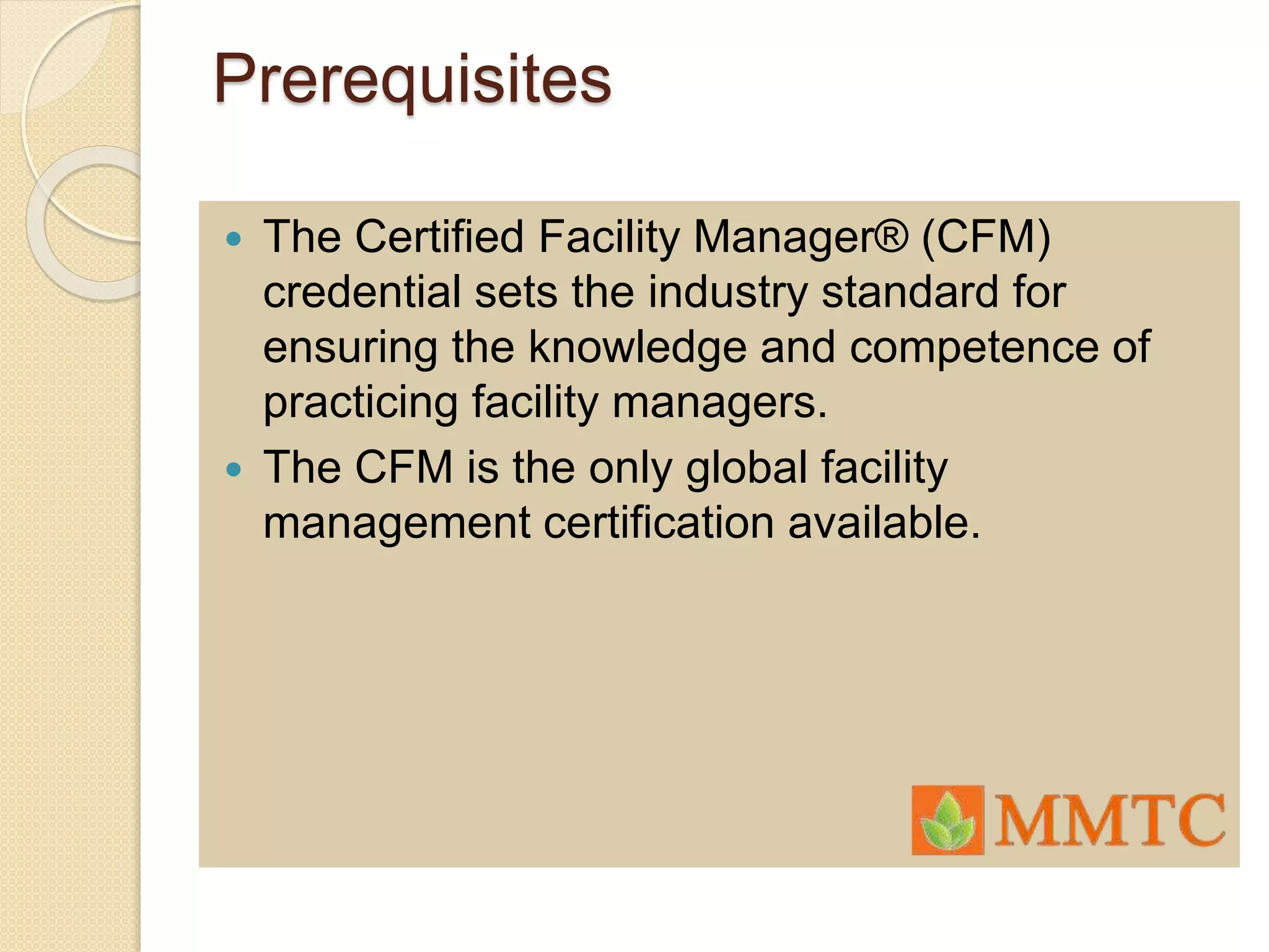 Cfm certified facility manager | PPTX