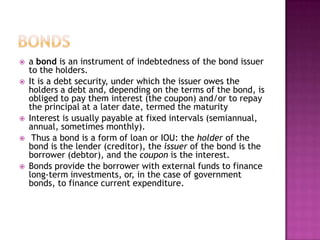 Bonds and Debentures | PPTX