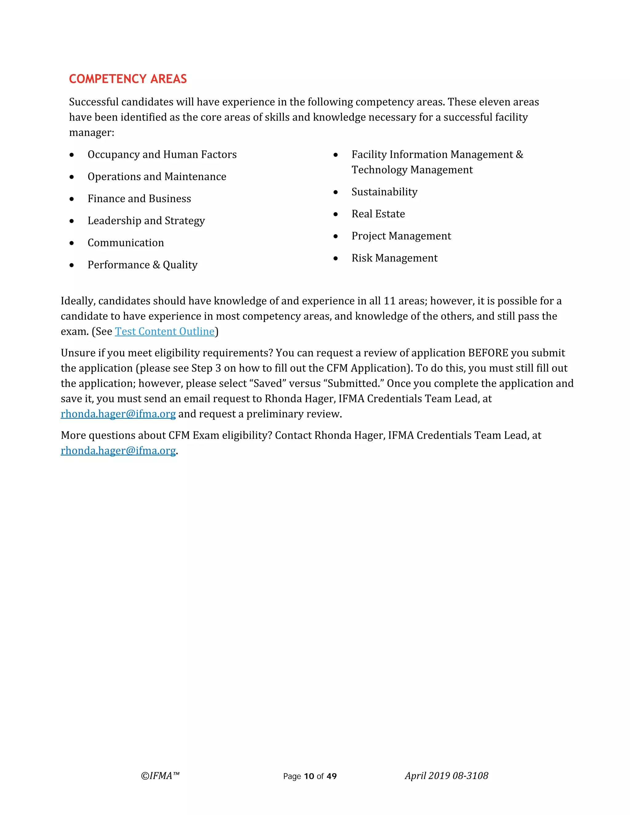 Cfm ifma candidate-handbook | PDF