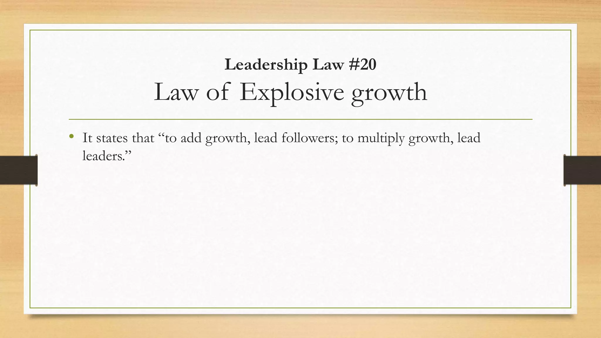Law of Timing and Law of Explosive growth ppt | PPTX
