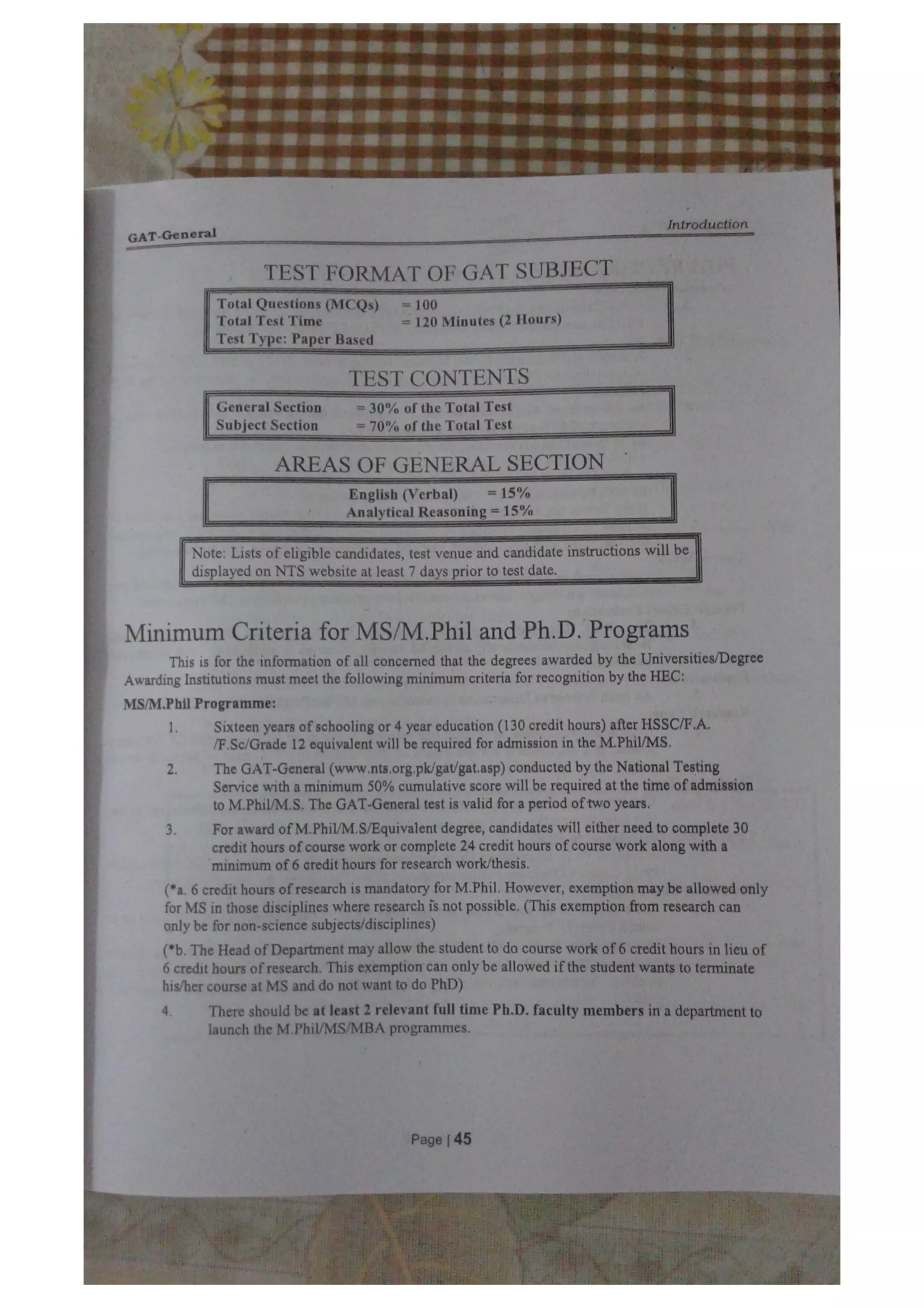 GAT General Preparation Book::::Contents and introduction to gat | PDF