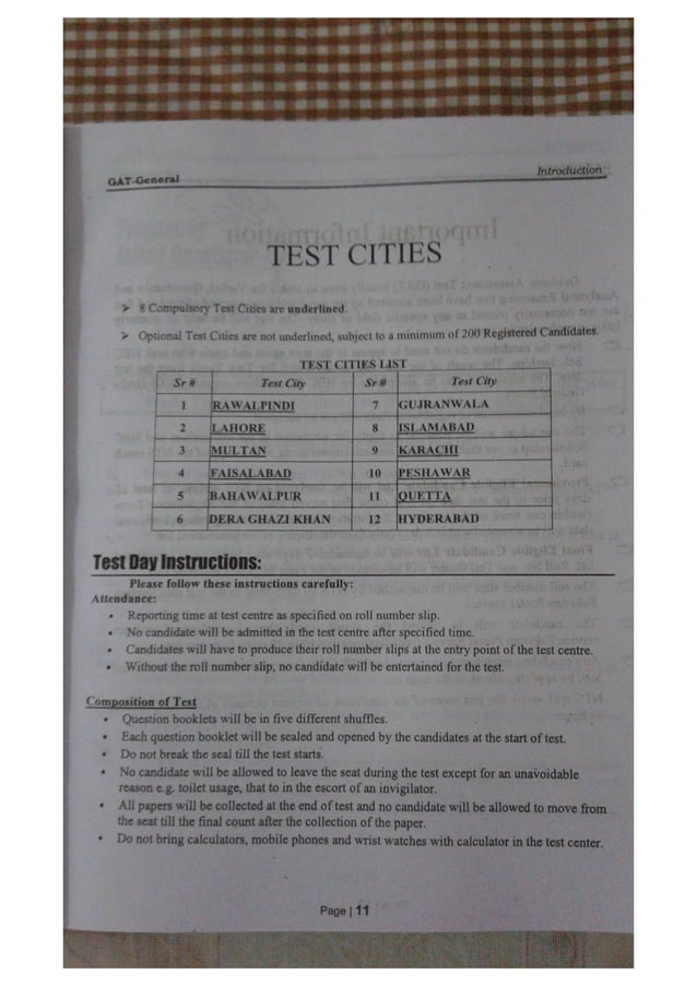 GAT General Preparation Book::::Contents and introduction to gat | PDF