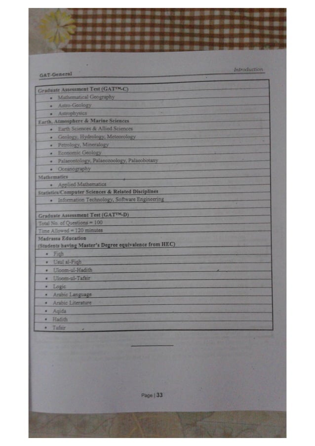 GAT General Preparation Book::::Contents and introduction to gat | PDF