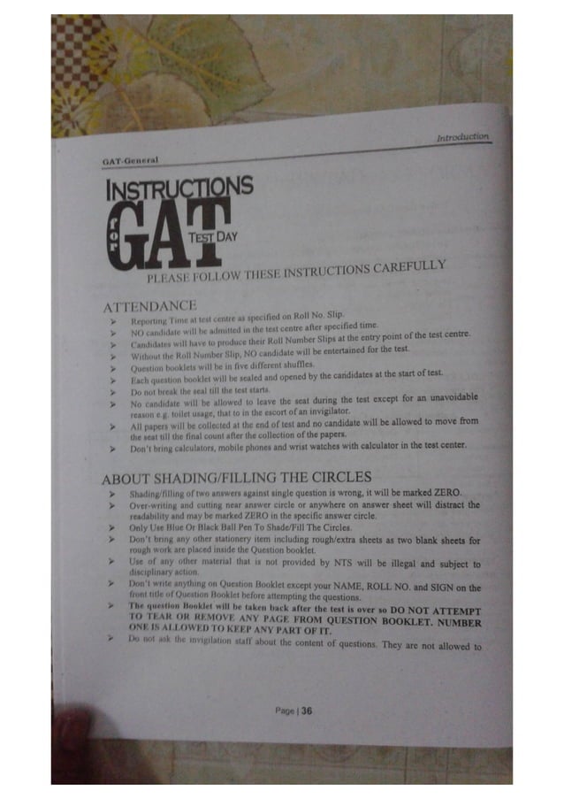 GAT General Preparation Book::::Contents and introduction to gat | PDF