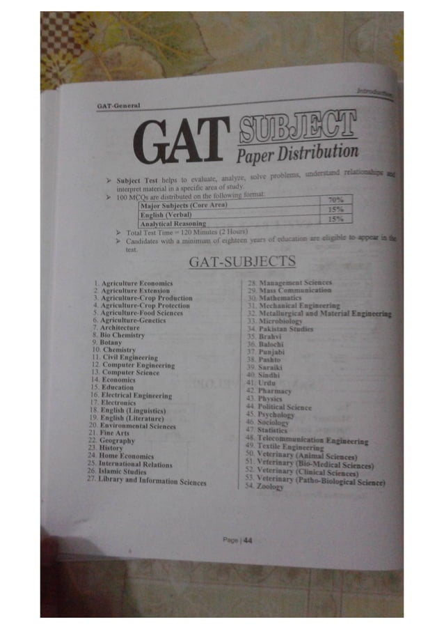 GAT General Preparation Book::::Contents and introduction to gat | PDF