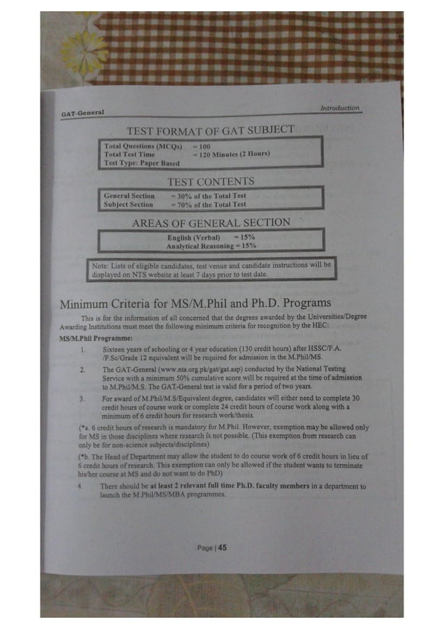 GAT General Preparation Book::::Contents and introduction to gat | PDF
