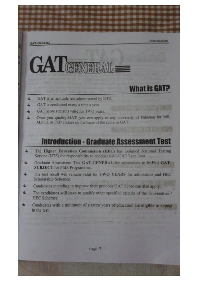 GAT General Preparation Book::::Contents and introduction to gat | PDF