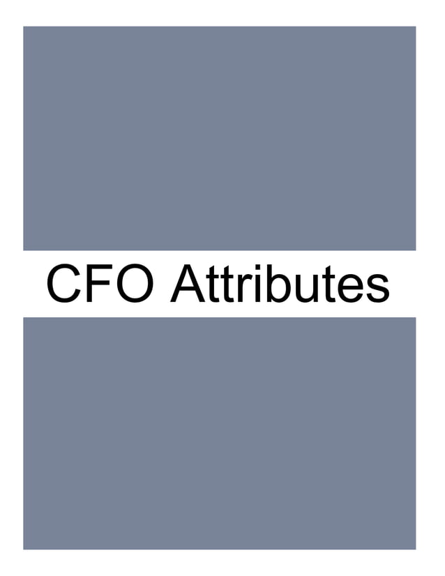 CFO Attributes | DOCX | Business Accounting & Finance | Business