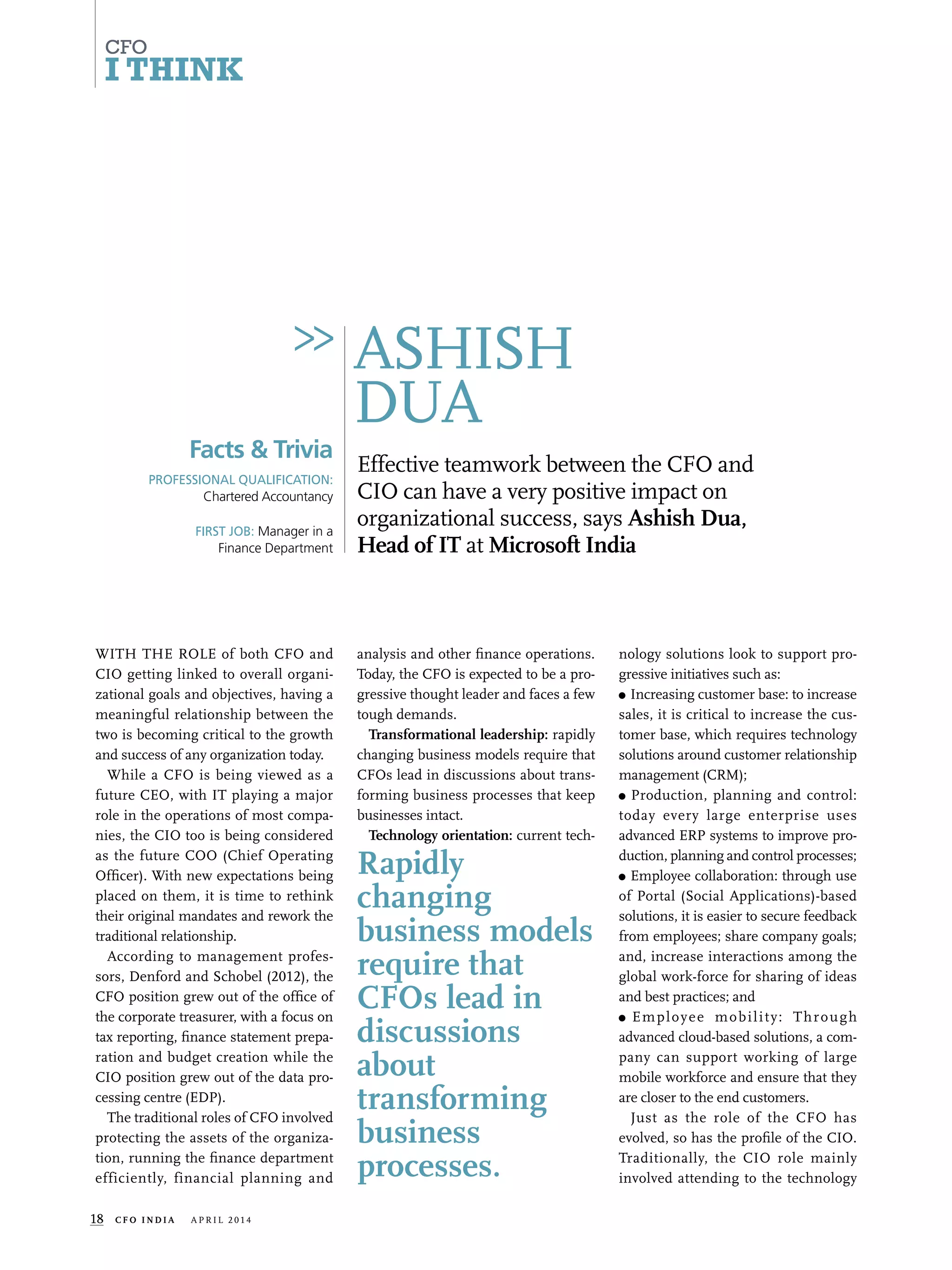 Cfo magazine vol-i-issue-05-april-2014 | PDF