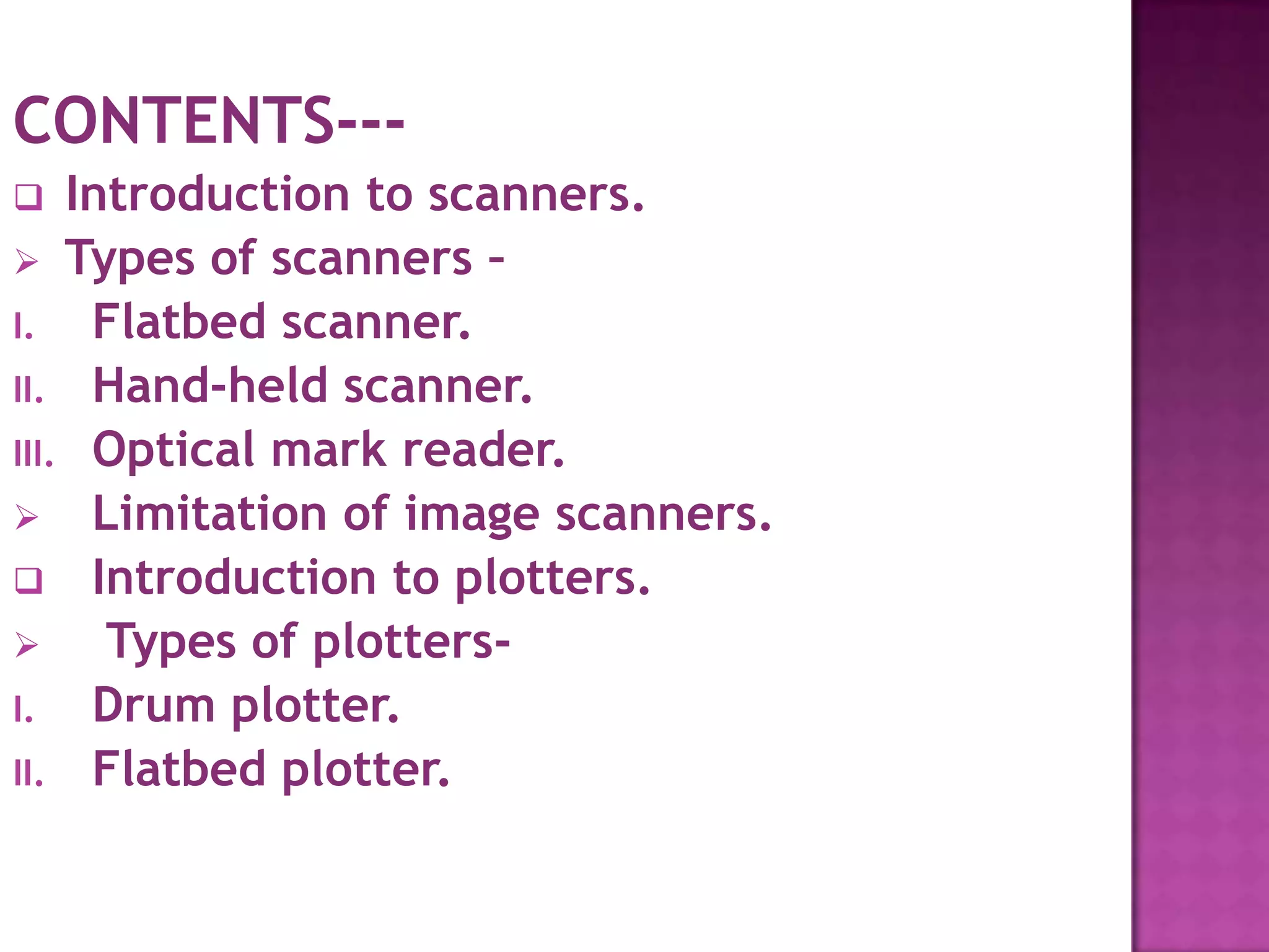 scanners and plotters | PPTX