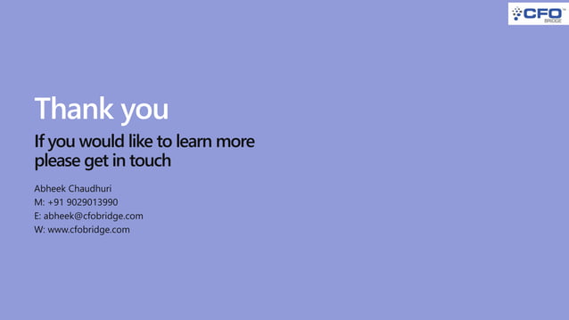 CFO Bridge - Corporate Introduction | PPT