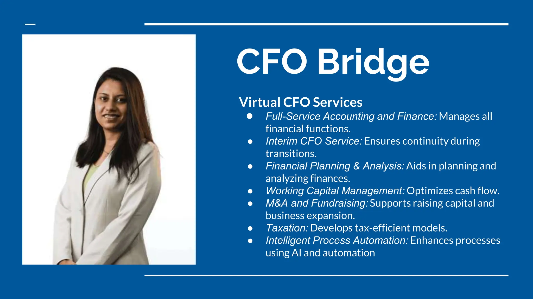 CFO services india CFO Bridge & virtual cfo services india | PPTX