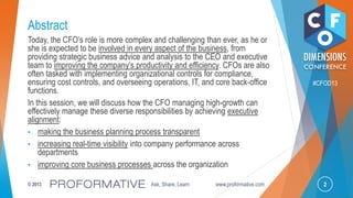 Agile Leadership: Effectively Managing the New Role of the CFO | PPTX