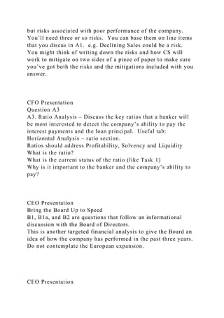 CFO Presentation BackgroundThis is a presentation to a banker .docx | Mergers and Acquisitions ...