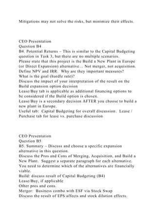 CFO Presentation BackgroundThis is a presentation to a banker .docx ...