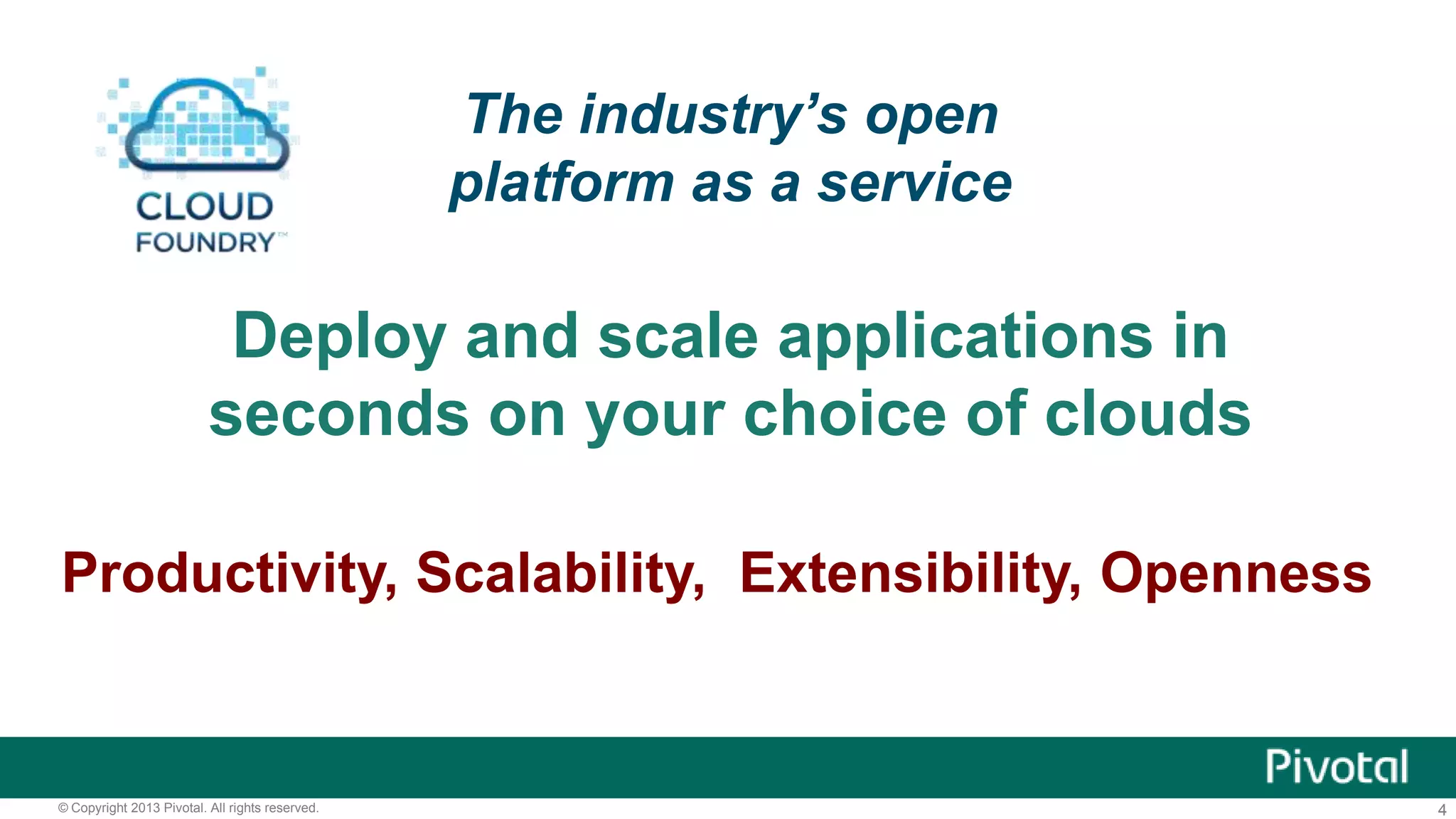 Cloud Foundry Overview for GITPRO 2013 | PPTX | Cloud Computing | Internet