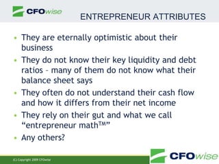 CFO Wise: Problems Entrepreneurs Face | PPTX | Business Accounting & Finance | Business