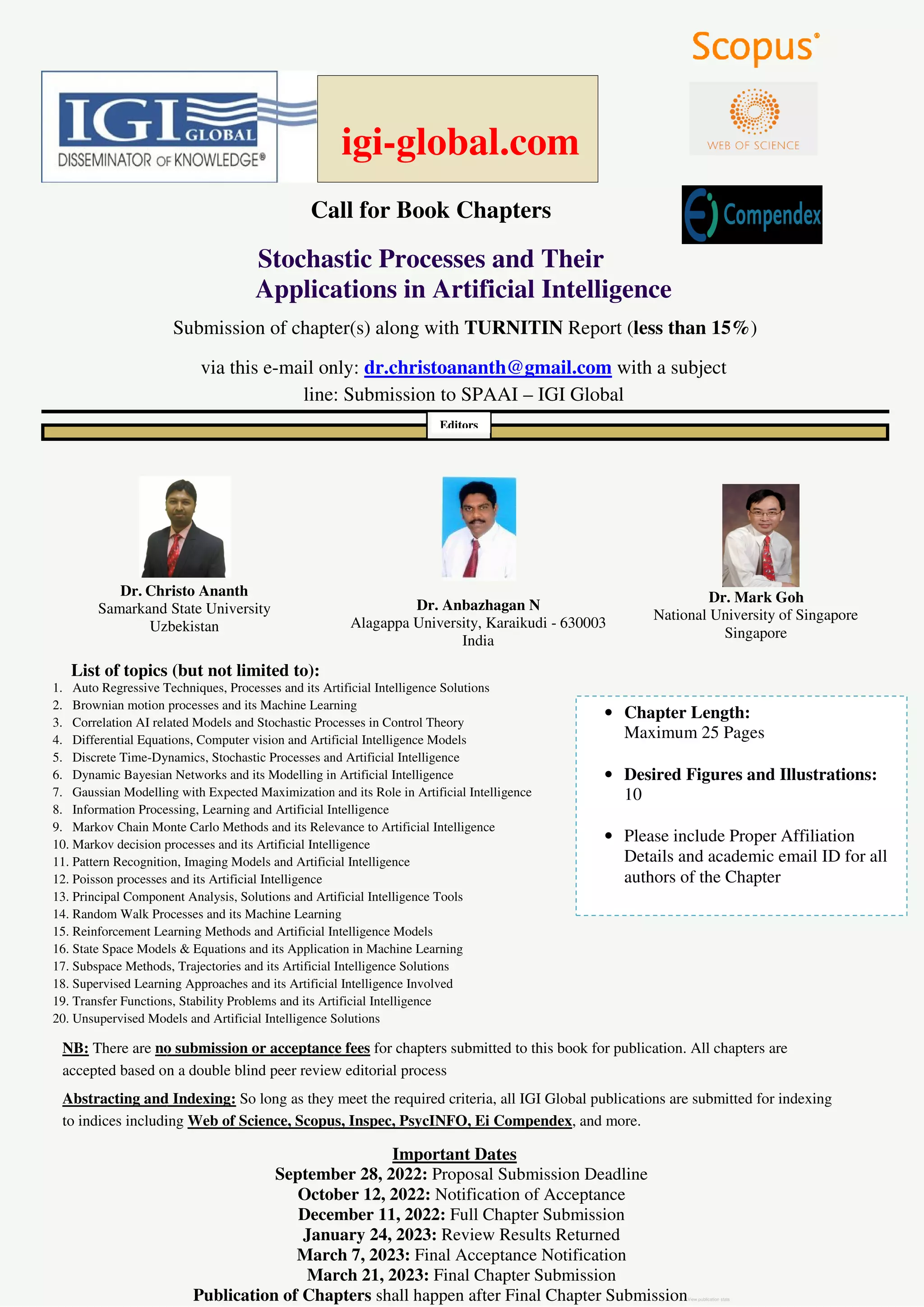 Edited Book on “Stochastic Processes and Their Applications in Artificial Intelligence” | PDF ...