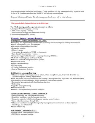 ETLTC2020-Virtual: CFP | PDF