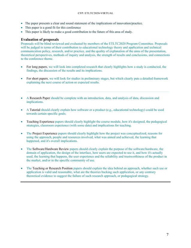 ETLTC2020-Virtual: CFP | PDF