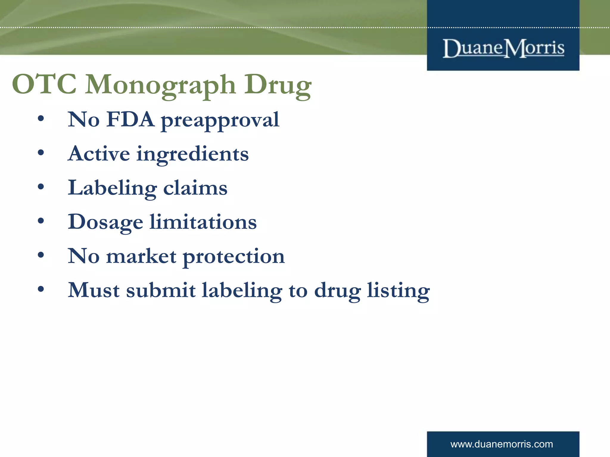 Introduction to the Legal Basis for Generic Drug Approvals | PPT