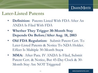 Patent Issues and 180-Day Exclusivity | PDF