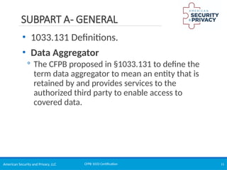 CFPB 1033 Certification - Module 7 Powerpoint Presentation | PPTX