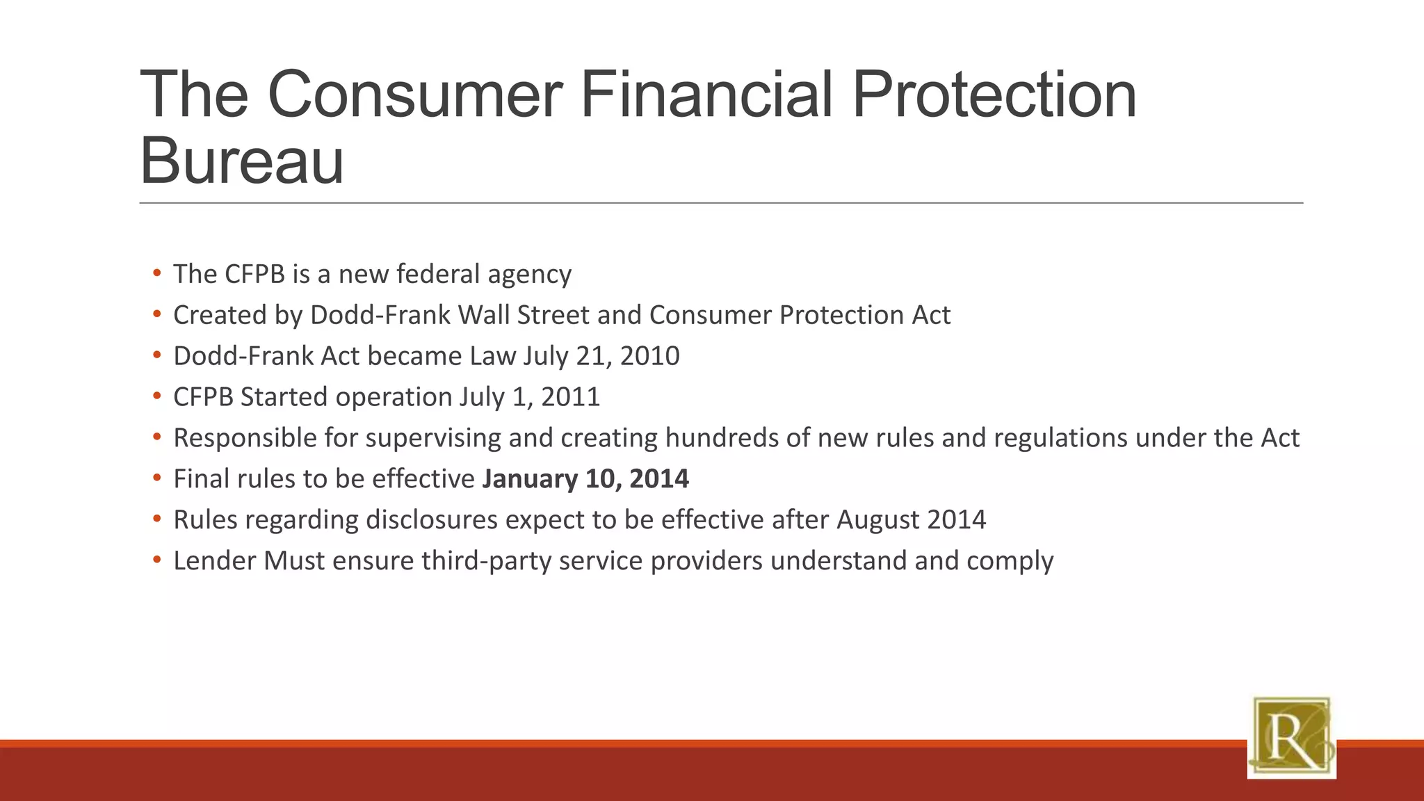 Understanding the CFPB's New Lending Standards | PPTX | Home Financing ...