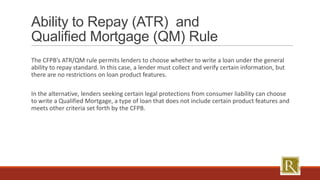Understanding the CFPB's New Lending Standards | PPTX | Home Financing ...