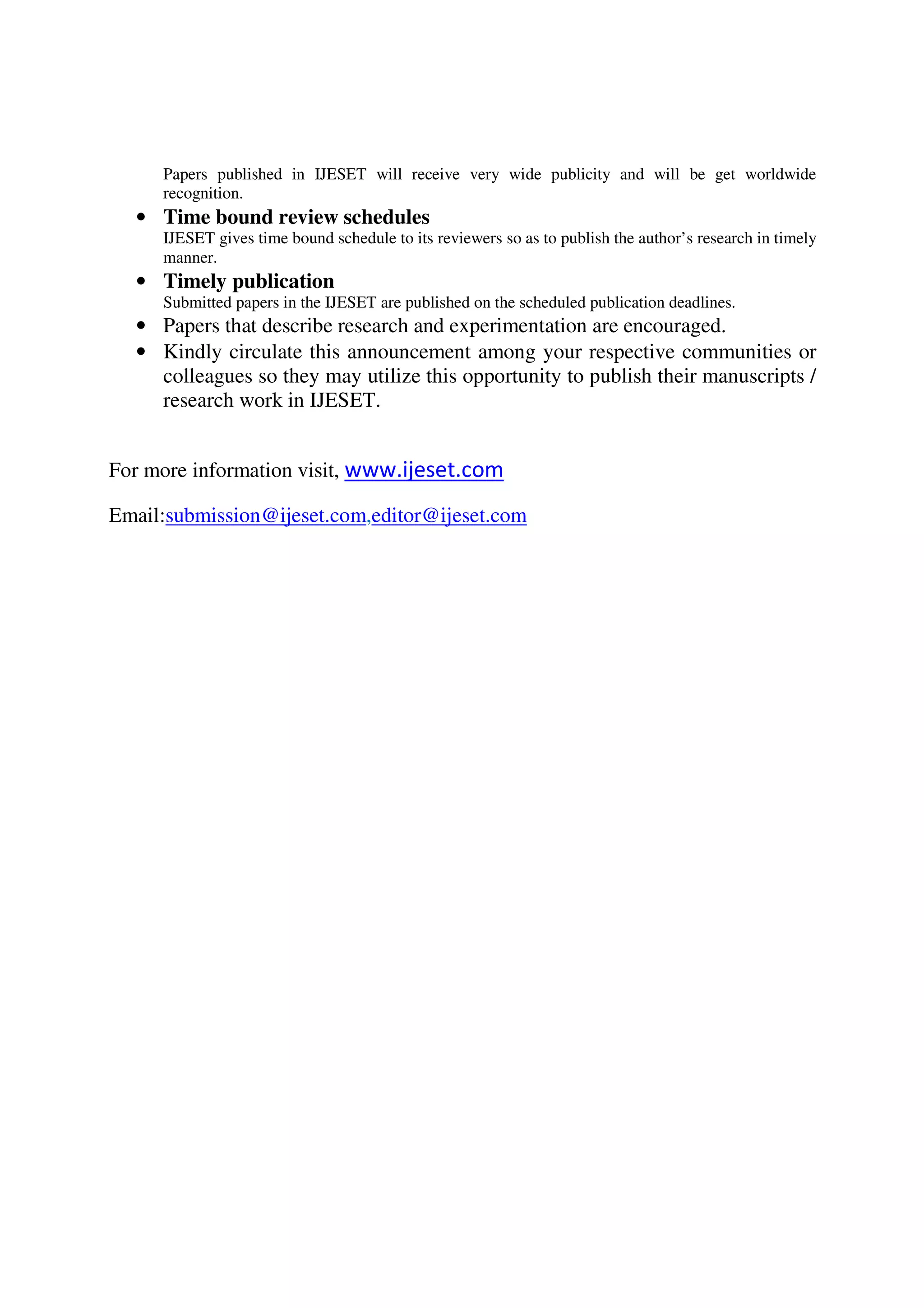 Cfp journal ijeset | PDF