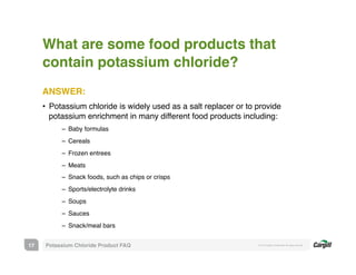 Frequently Asked Questions About Potassium Chloride & Food | PDF
